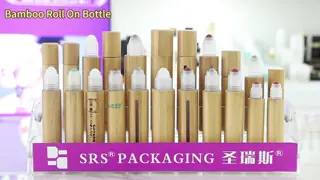8ml Empty Bamboo Roller Bottle Plastic Inner Container With Steel Ball Mini Size Essential Oil Roll On Bottle Laser Logo Available