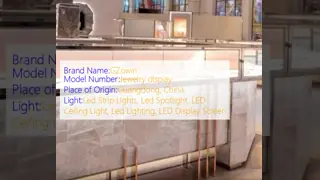 Modern Curved Jewelry Showcase with LED Lighting