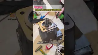 Xugong factory assembly workshop. Precision assembly for hydraulic pumps. #excavatorparts