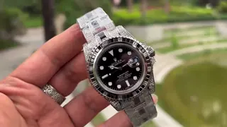 Fully Iced Out Dive Watch | Custom Diamond Encrusted Timepiece