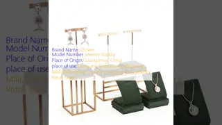 Luxury Green Velvet Jewelry Display Stand for Retail Stores