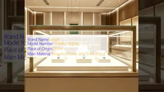Luxury Jewelry Display Cabinet Warm Gold and Wood Design