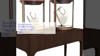 Luxury Jewelry Display Set Dark Wood and Rose Gold Finish