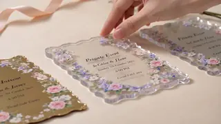 Laser Engraved Acrylic Wedding Invitations