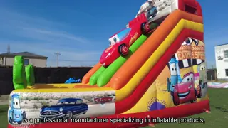 Commercial Racing Car Inflatable Water Slide for Parties