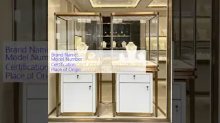 Luxury Rose Gold Jewelry Display Case with Lockable Drawers