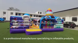Commercial Space Rocket Inflatable Bouncer Slide Combo