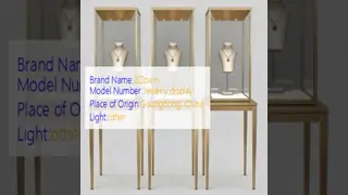 Luxury Gold Oval Jewelry Showcase with LED Lighting