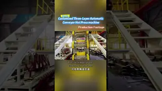Three layer hot pressing automatic conveyor production line for sandwich composite panels