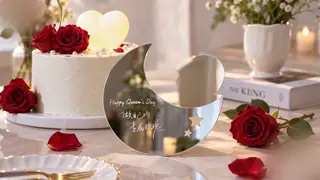 Frameless Laser Engraved Cake Decor