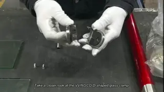 D-Shaped Stainless Steel Glass Clamp | Components & Rubber Inserts | VVINSCO