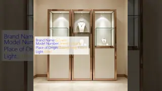 Luxury Rose Gold Jewelry Display Cabinet with LED Lighting