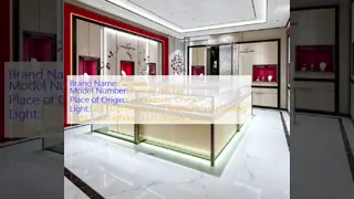 Luxury Red and Gold Jewelry Display Cabinet Showcase