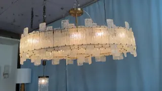 Modern Acrylic Pendant Light Adjustable Gold Ceiling Lamp