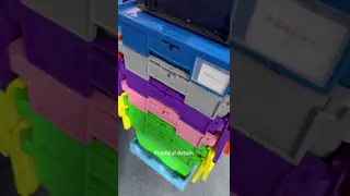 Custom Plastic Moving Crate with Side Label Holder | OEM/ODM Attached Lid Container