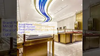 Custom Modern Jewelry Store Displays Champagne Gold Design