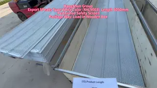 Export 5Peaks White Color (RAL9003)  Length 6050mm Package way In wooden box Perforated Safety Scree