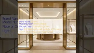 Luxury Circular Jewelry Display Case with Gold Frame