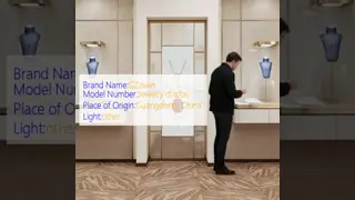 Luxury Marble Jewelry Display Case with LED Lighting
