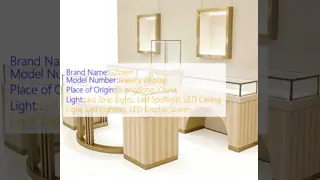 Luxury Curved Jewelry Display Cabinet with LED Lighting
