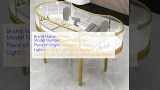 Luxury Octagonal Jewelry Display Case Premium Gold Showcase