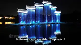 Water Chinese Architecture Silk Lantern