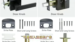 Zinc alloy handle lock three bar handle American minimalist bathroom lock bedroom door lock handle b