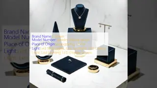 Luxury Navy Blue Velvet Jewelry Display Set