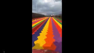 Rainbow dry slide  land slide slider blocks wheeled