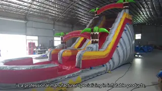 Commercial Tropical Water Slide Grey Marble Design