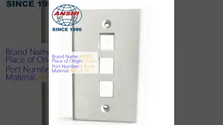 ANSHI 120 Type US Standard Wall Mount Face Plate, 3 Port RJ45 RJ11