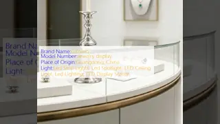 Luxury Curved Jewelry Display Case Grey and Gold Showcase