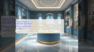 Luxury Blue and Gold Retail Display Cabinet Showcase