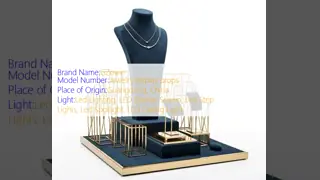 Luxury Navy Gold Jewelry Display Stands for Retail Stores