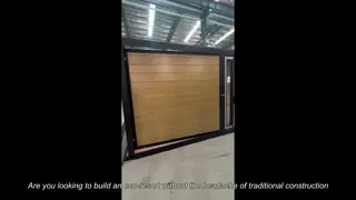 This 20ft Expandable Container House features an elegant light wood-grain exterior paired with a rob