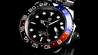 GMT Mechanical Watch for Men | 40mm Stainless Steel Sport Watch with Sapphire Glass