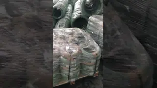 The stainless steel wire on the pallet, ready to be loaded and shipped abroad