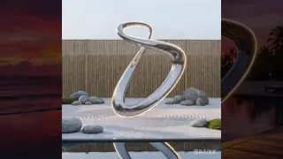 Infinity Twist Mirror Polished Stainless Steel LED Sculpture