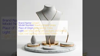 Luxury Jewelry Display Set Gold Marble Velvet Stand