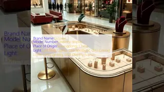 Luxury Champagne Gold Jewelry Display Counter Showcase