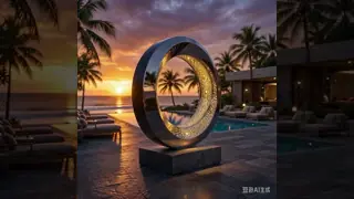 316 Stainless Steel Illuminated Ring Sculpture