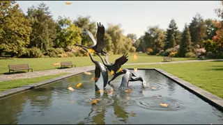 Outdoor Bronze Crane Sculpture Flying Birds Garden Statue Water Feature Pond Decor