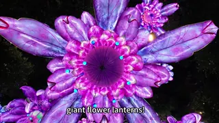Giant Purple Flower Lantern Set