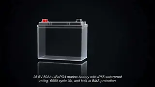 25.6V 50Ah fishing boat battery
