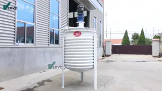 Soap-making mixing tank (saponification tank) with external steam heating coils
