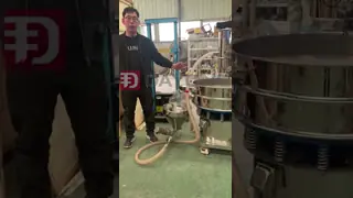 Vacuum feeding machine, rotary vibrating screen combination equipment