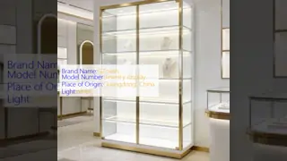 Luxury White Gold Jewelry Display Showcase Custom LED Cabinet
