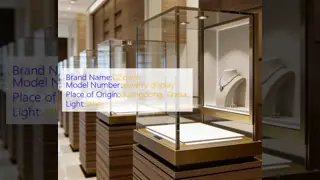 Luxury Square Jewelry Display Case with LED Lighting