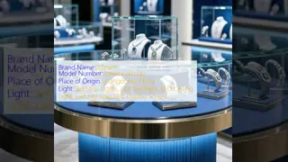 Luxury Gold and Blue Jewelry Display Case Showcase