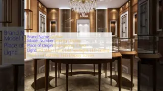Luxury Wood and Glass Jewelry Island Display Showcase